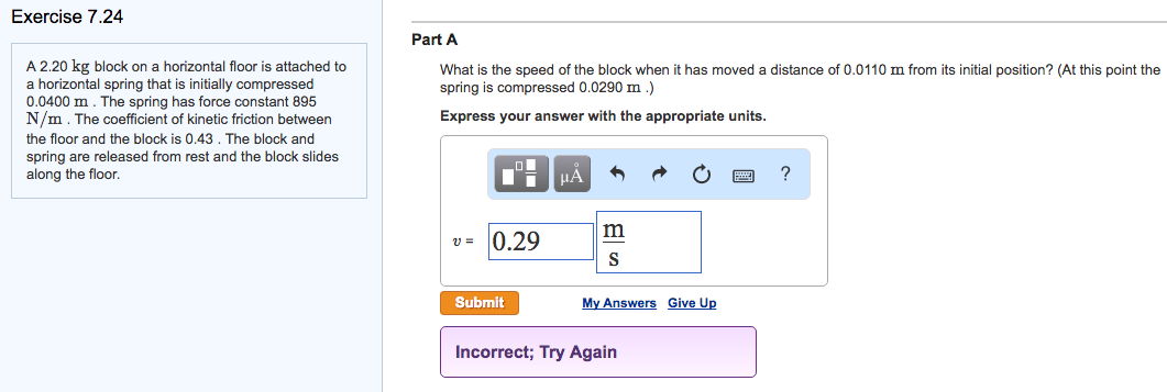 Solved A 2.20 kg block on a horizontal floor is attached to | Chegg.com