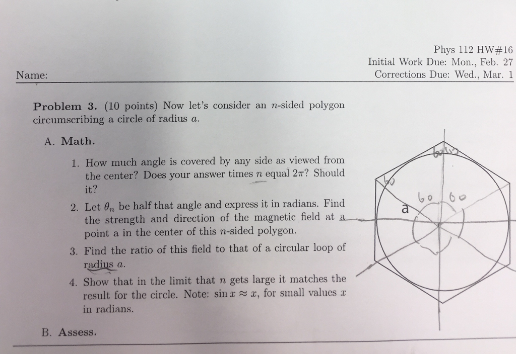 Solved Now let's consider an n-sided polygon circumscribing | Chegg.com