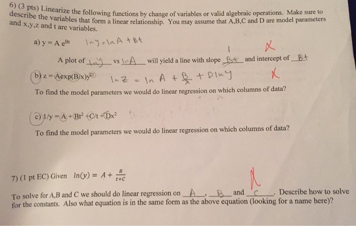 Solved Linearize the following by change of variables or | Chegg.com