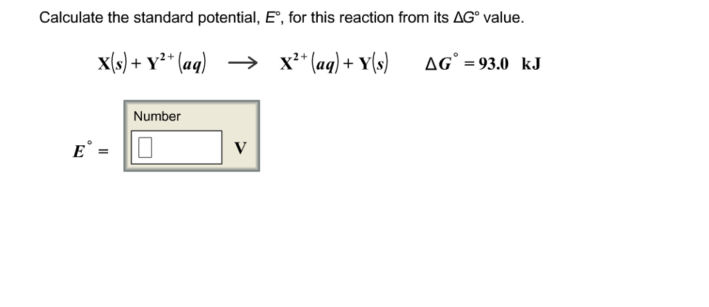 Solved Calculate the standard potential, E. for this | Chegg.com