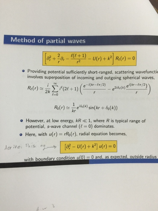 Solved Method of partial waves [partial differential_r^2 + | Chegg.com