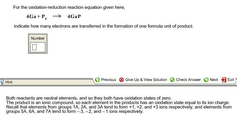 Reduction Reaction Equation