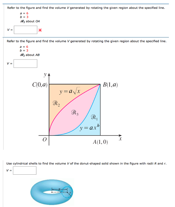 Solved Refer to the figure and find the volume V generated | Chegg.com