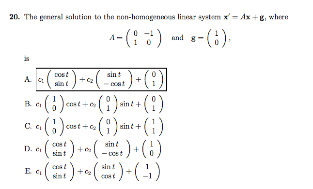 Solved 20. The general solution to the non-homogeneous | Chegg.com