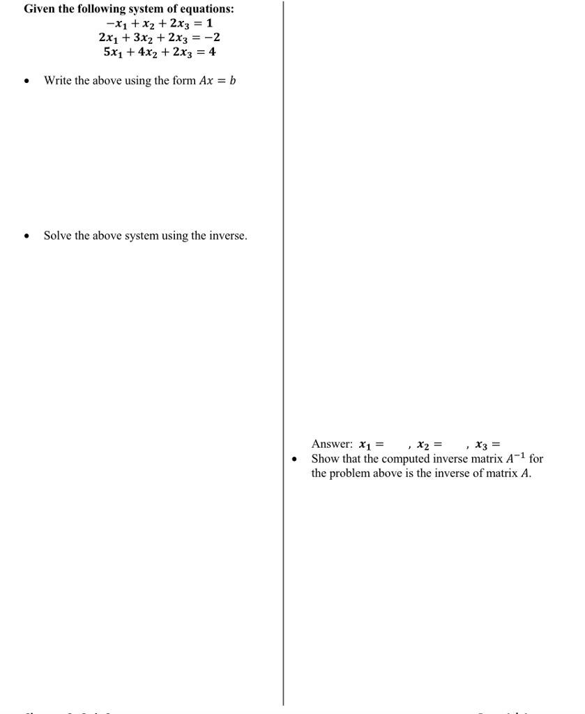 Solved Given the following system of equations: -x_1 + x_2 | Chegg.com