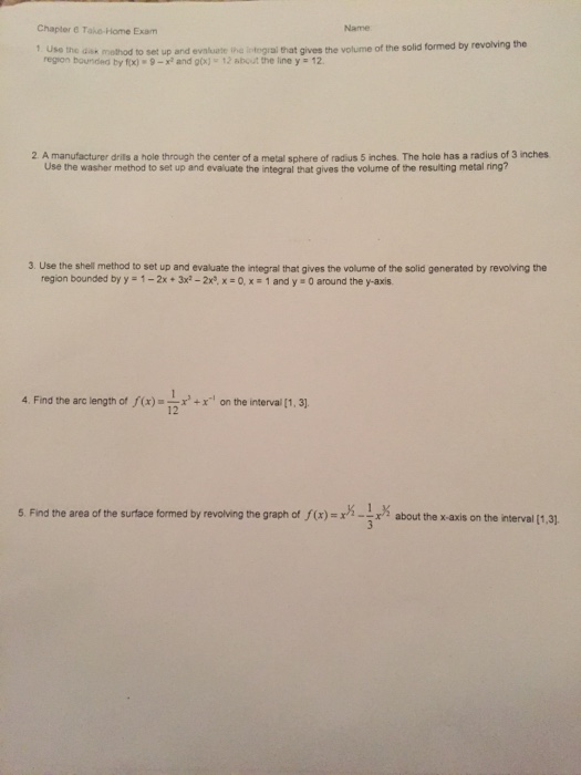 Solved Use the disk method to set up and evaluate the | Chegg.com