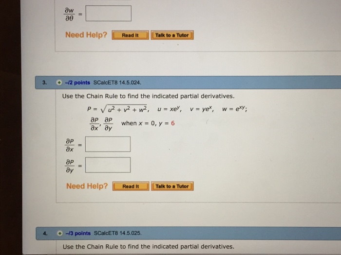 Solved Use the Chain Rule to find the indicated partial | Chegg.com