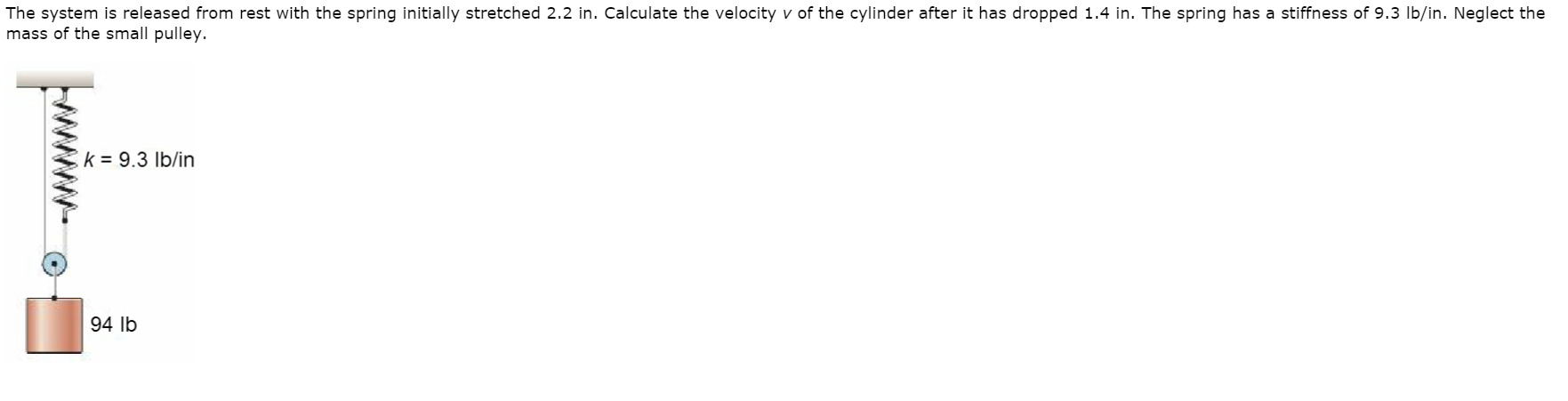 Solved The system is released from rest with the spring | Chegg.com