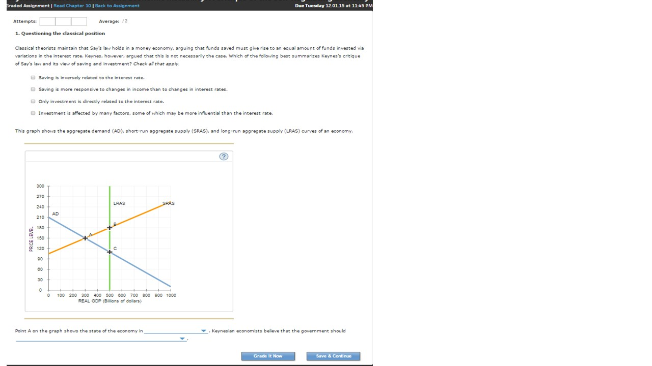 Solved Classical theorists maintain that Say's law holds in | Chegg.com