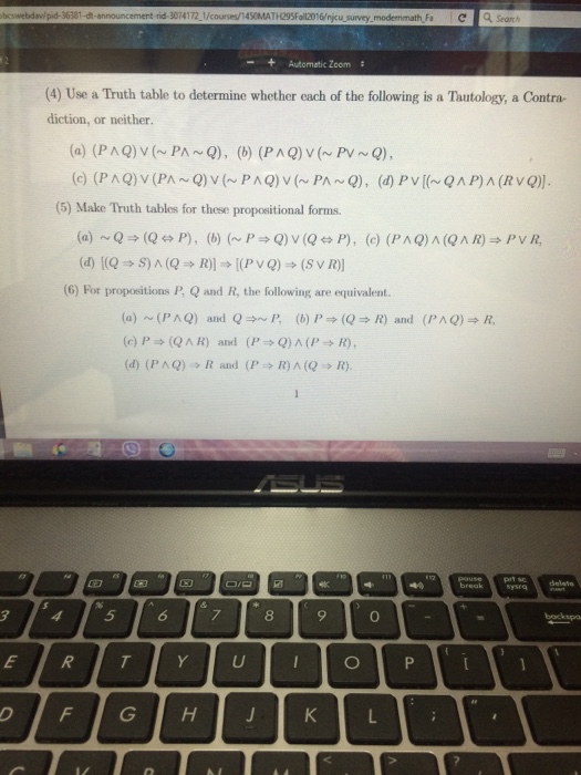 Solved Use a Truth table to determine whether each of the | Chegg.com