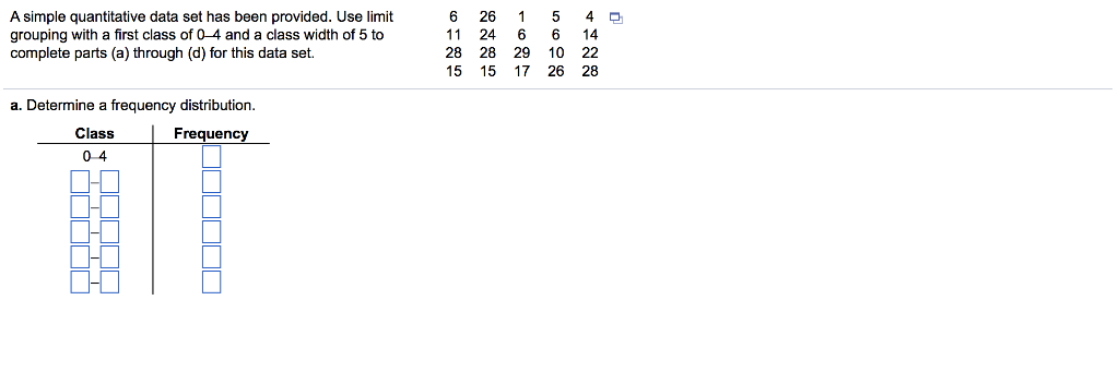 Solved A simple quantitative data set has been provided. Use | Chegg.com
