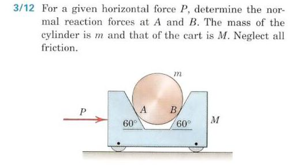 Solved For a given horizontal force P, determine the normal | Chegg.com