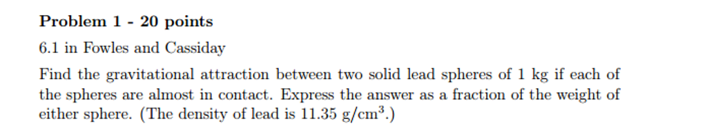 Solved Find The Gravitational Attraction Between Two Solid