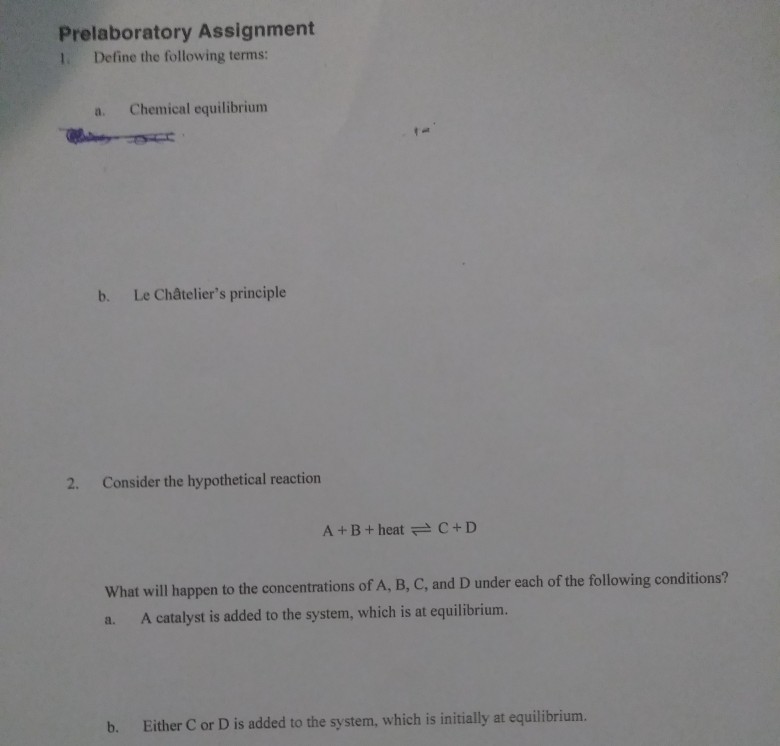 Solved Prelaboratory Assignment 1. Define the following | Chegg.com