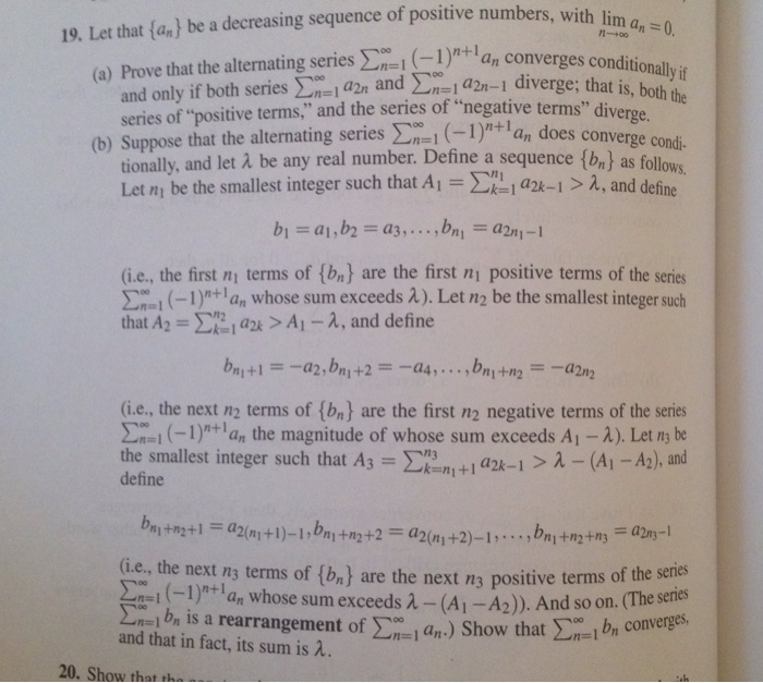 19. Let that {an} be a decreasing sequence of | Chegg.com
