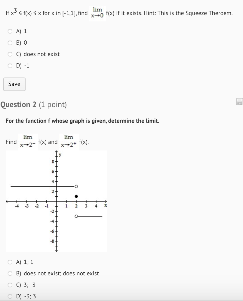 Solved If x^3 lessthanorequalto f(x) lessthanorequalto x for | Chegg.com