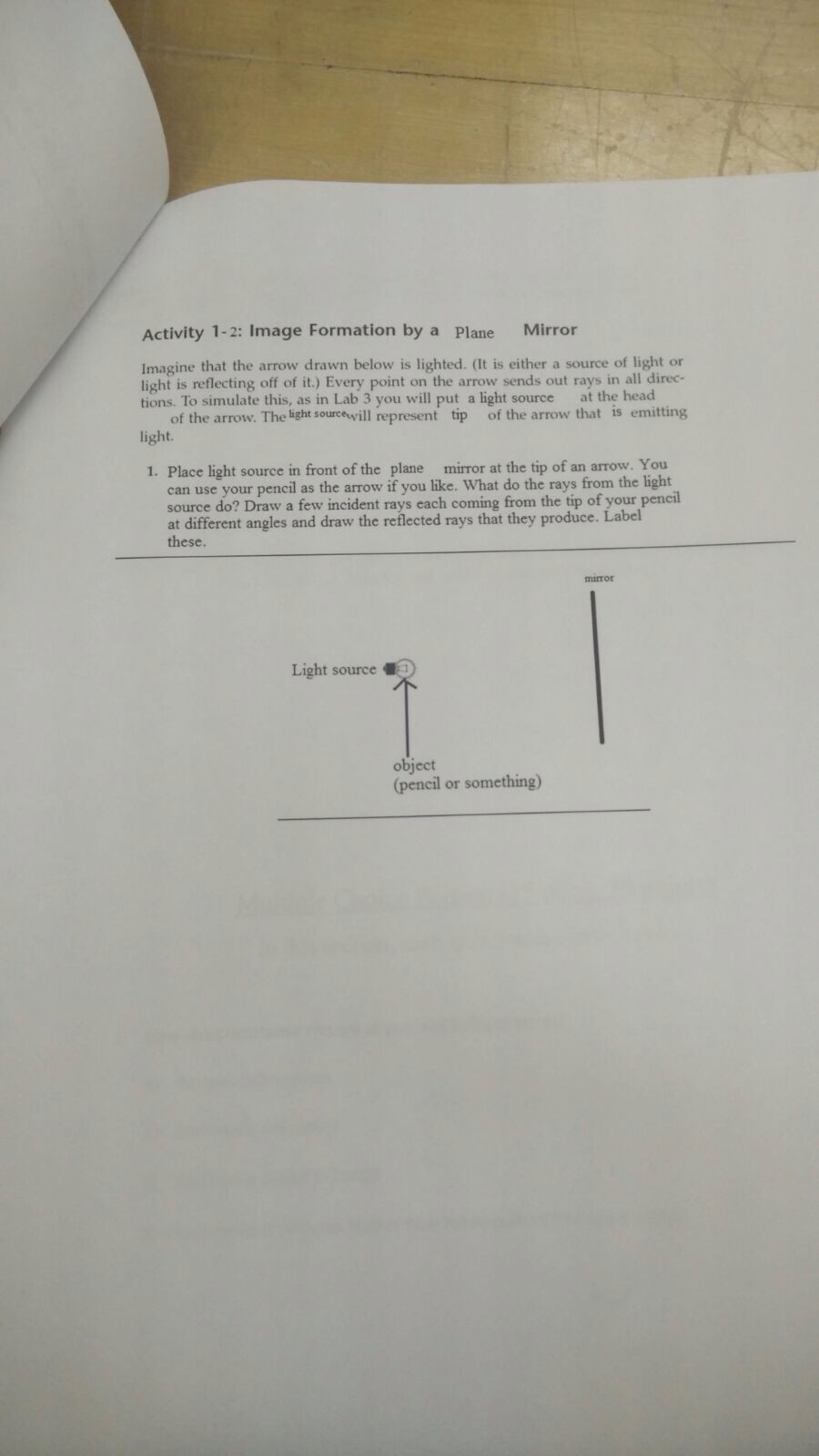 Solved Imagine that the arrow drawn below is lighted. (It is | Chegg.com