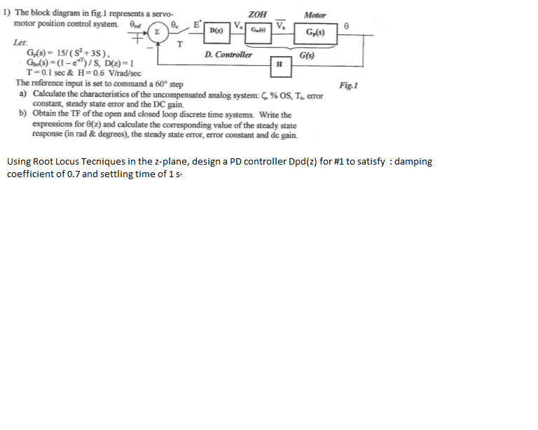 The block diagram in 1 represents a servo-motor | Chegg.com