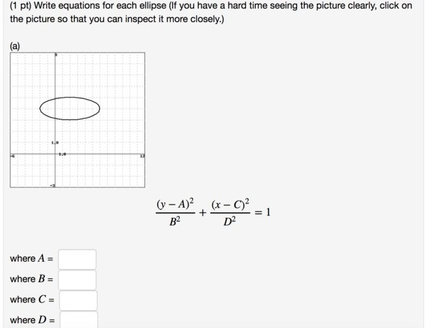 Solved (1 pt) Write equations for each ellipse (If you have | Chegg.com