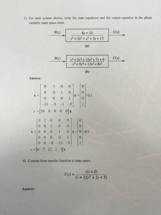 Solved 3) For each system shown, write the state equations | Chegg.com