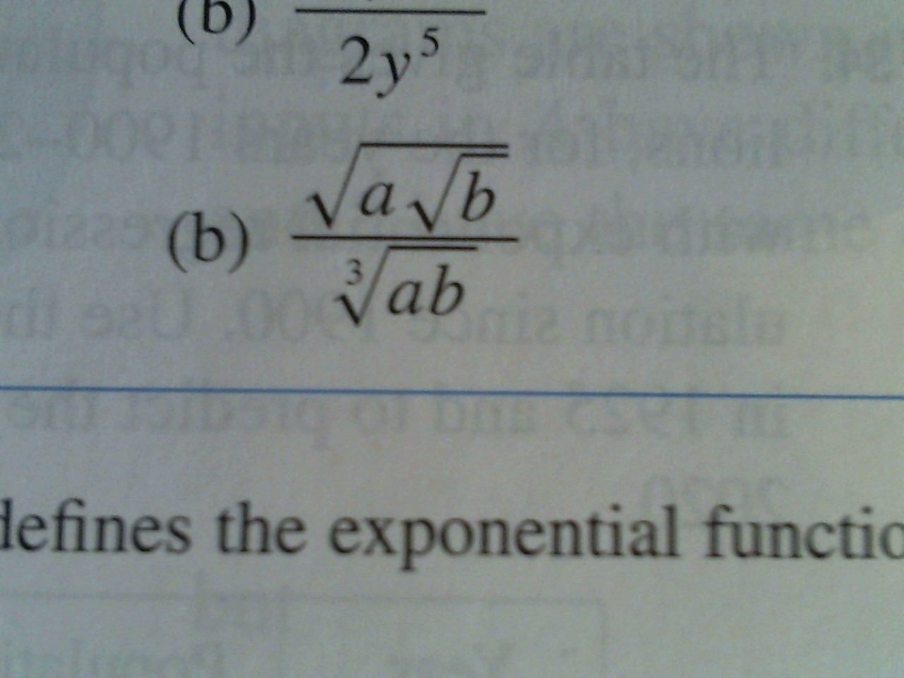 Solved (b) root a root b / cube root ab defines the | Chegg.com