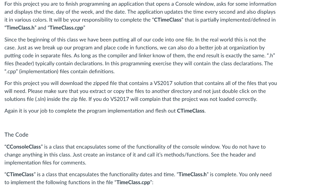 For this project you are to finish programming an | Chegg.com