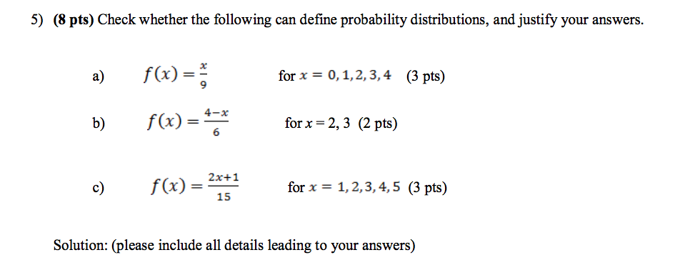 Solved Check whether the following can define probability | Chegg.com