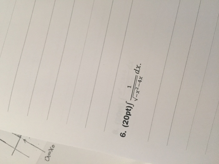 Solved Integral 1/squareroot -x^2 - 4x dx. | Chegg.com