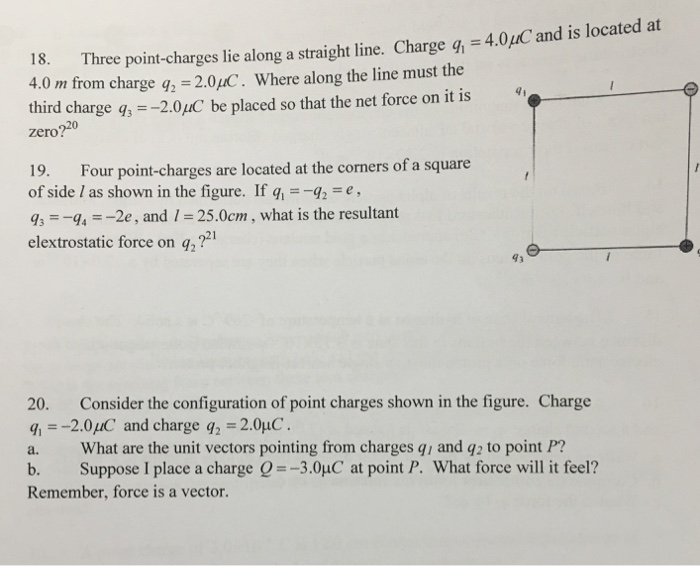 Solved Three point-charges lie along a straight line. Charge | Chegg.com