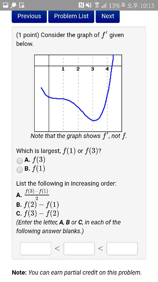 Solved RI ,d 13%1 오후 10:15 Previous Problem List Next (1 | Chegg.com