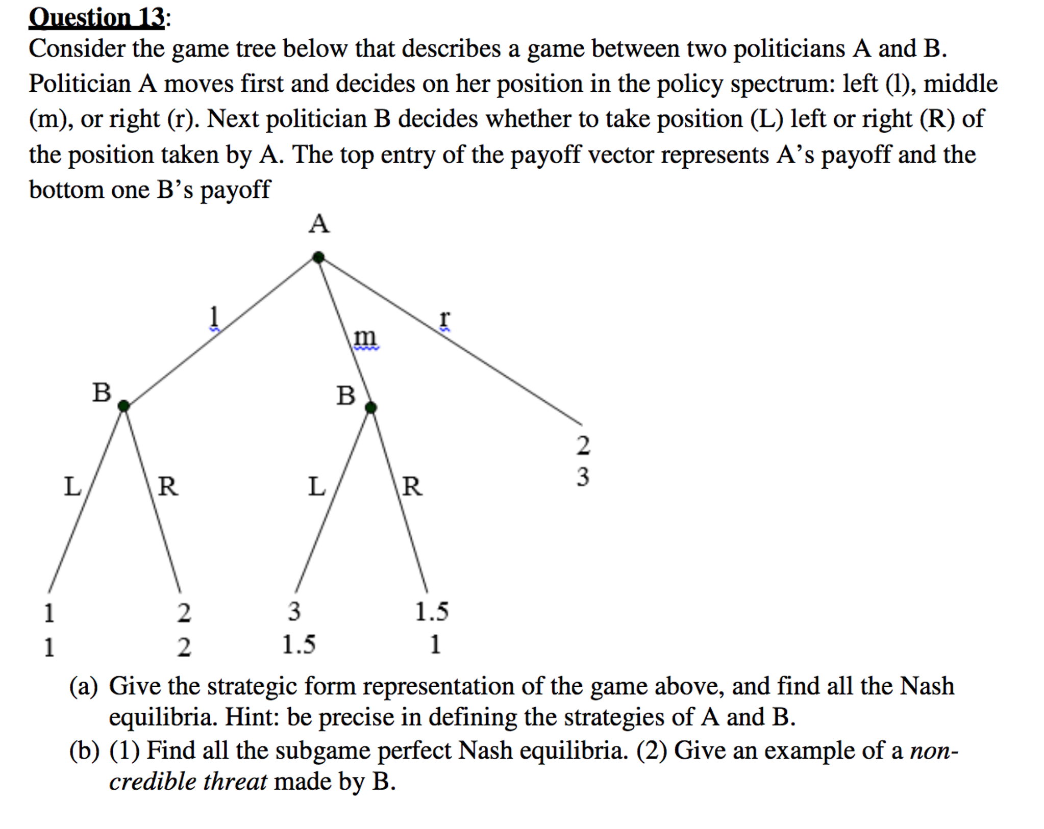 Solved Consider the game tree below that describes a game | Chegg.com