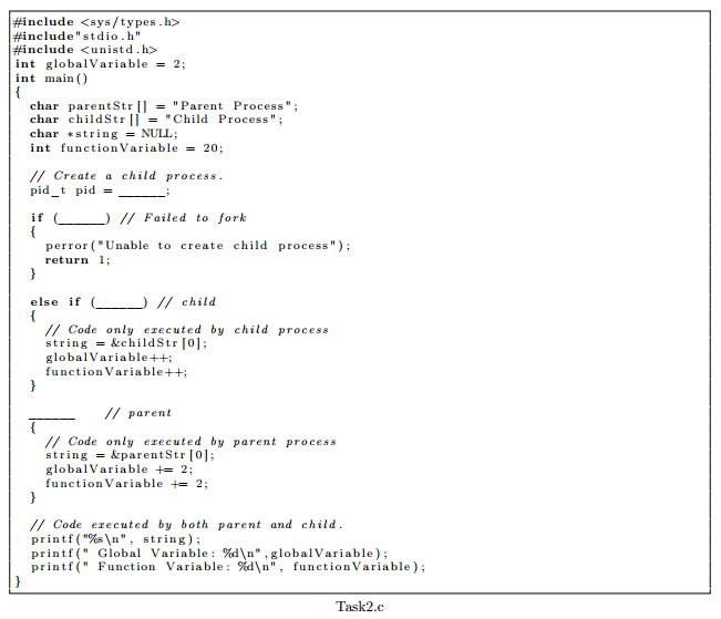Solved Task 2" (50 points) To create a new process, you can | Chegg.com