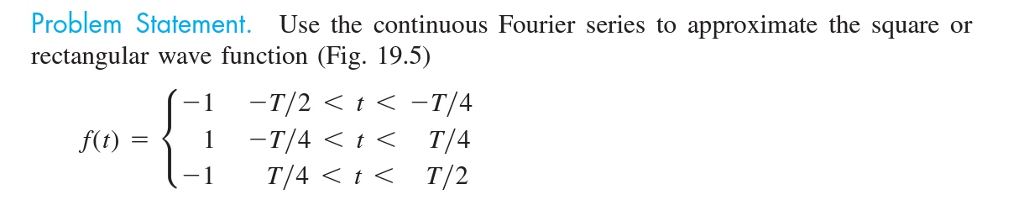 Solved Problem Statement Use The Continuous Fourier Series 
