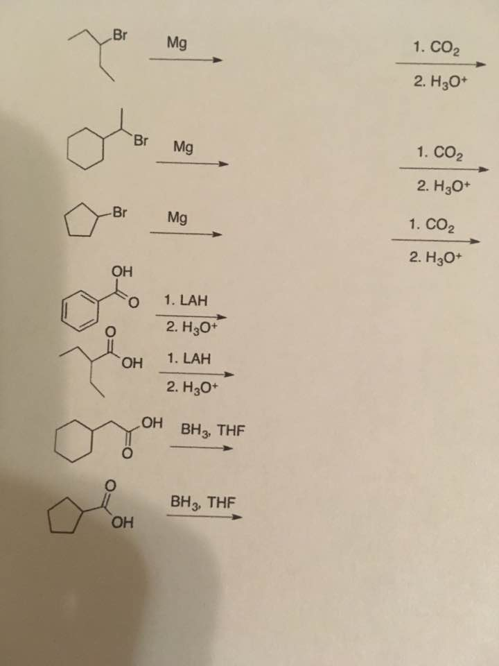 Solved Br Mg 1. CO2 2. H3O+ 1. CO2 2. H30+ 1. CO2 2. H30+ Br | Chegg.com