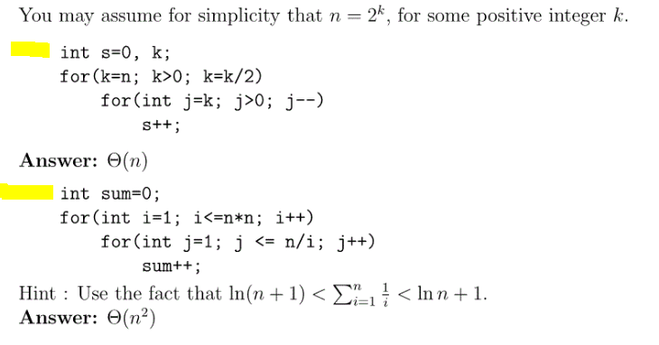 Solved You may assume for simplicity that n 2, for some | Chegg.com