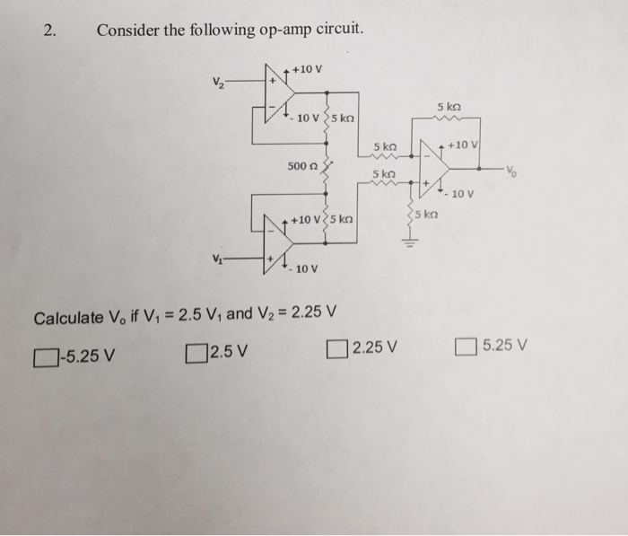 Solved Consider the following op-amp circuit. Calculate V_o | Chegg.com