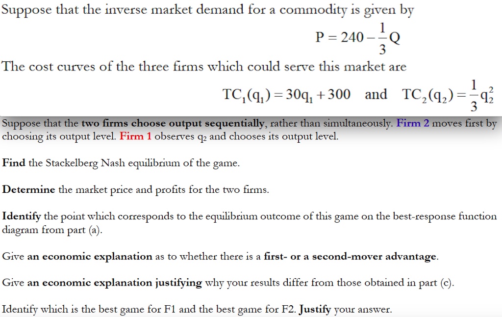 Solved Suppose that the inverse1m that the inverse market | Chegg.com