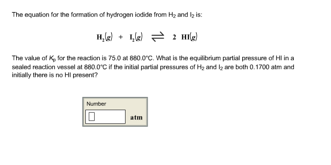 Solved The equation for the formation of hydrogen iodide | Chegg.com