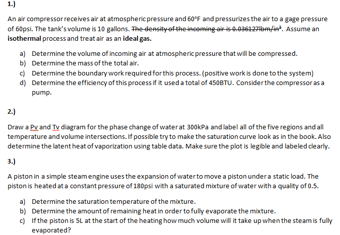Solved An air compressor receives air at atmospheric | Chegg.com