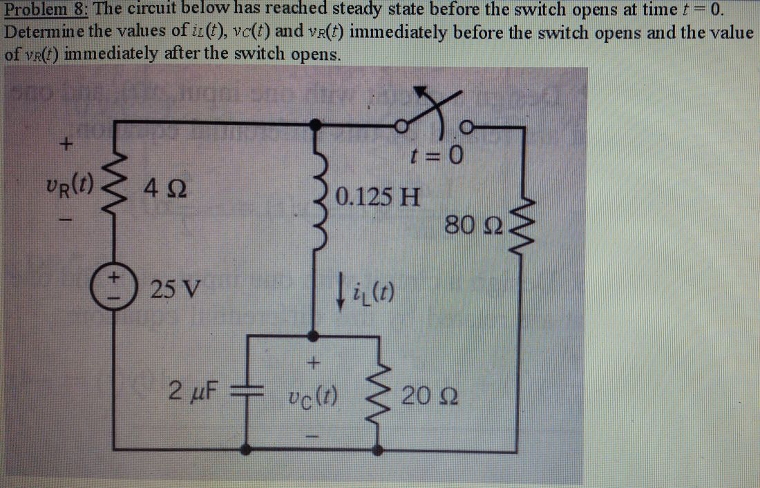 Solved Problem 8 The Circuit Below Has Reached Steady State