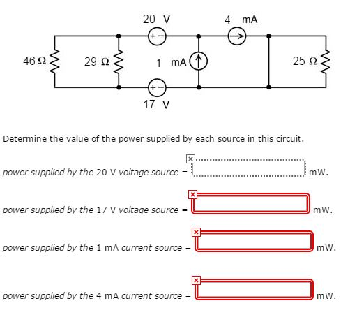 Solved Determine the value of the power supplied by each | Chegg.com