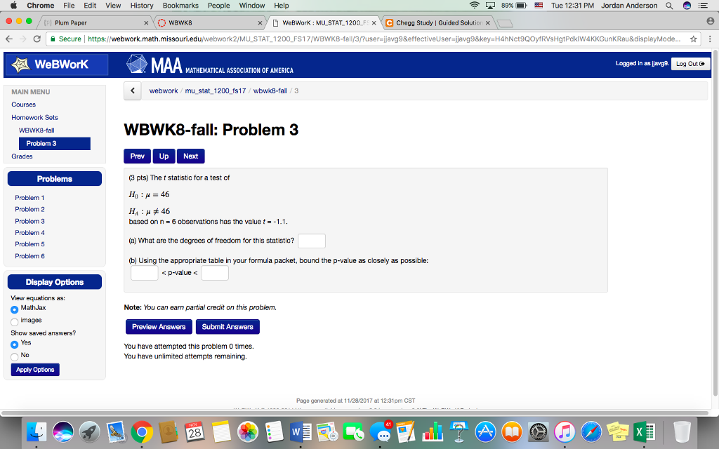 Solved i Chrome File Edit View History Bookmarks People | Chegg.com