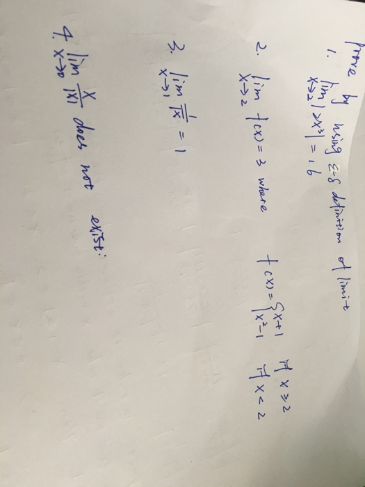 Solved Prove by using epsilon - delta definition of limit | Chegg.com