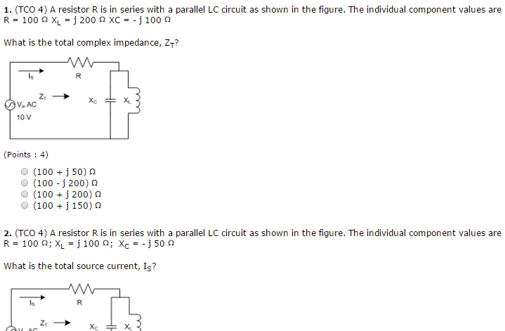 Solved A resistor R is in series with a parallel LC circuit | Chegg.com