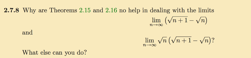 Solved Theorem 2.15 (Sums/Differences of Limits) Suppose | Chegg.com