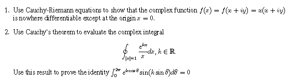 Solved Use Cauchy-Riemann equations to show that the complex | Chegg.com