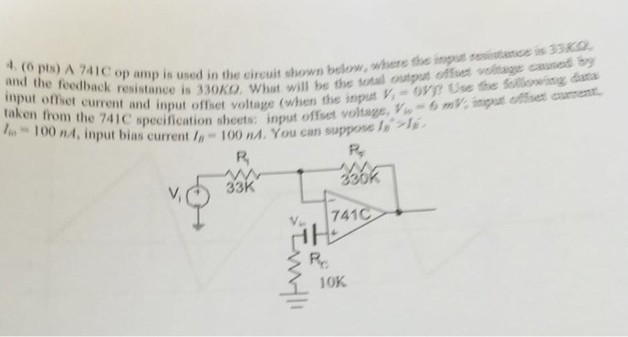 Solved A 741C op amp is used in the circuit shown below, | Chegg.com