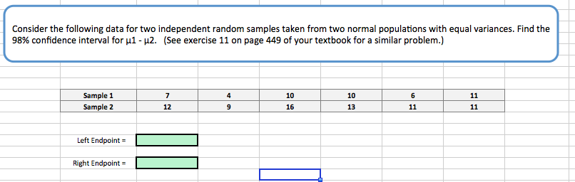 Solved Consider the following data for two independent | Chegg.com