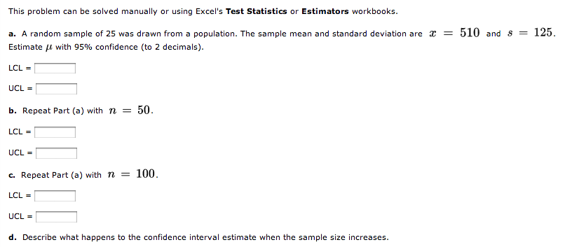 Solved This problem can be solved manually or using Excel's | Chegg.com