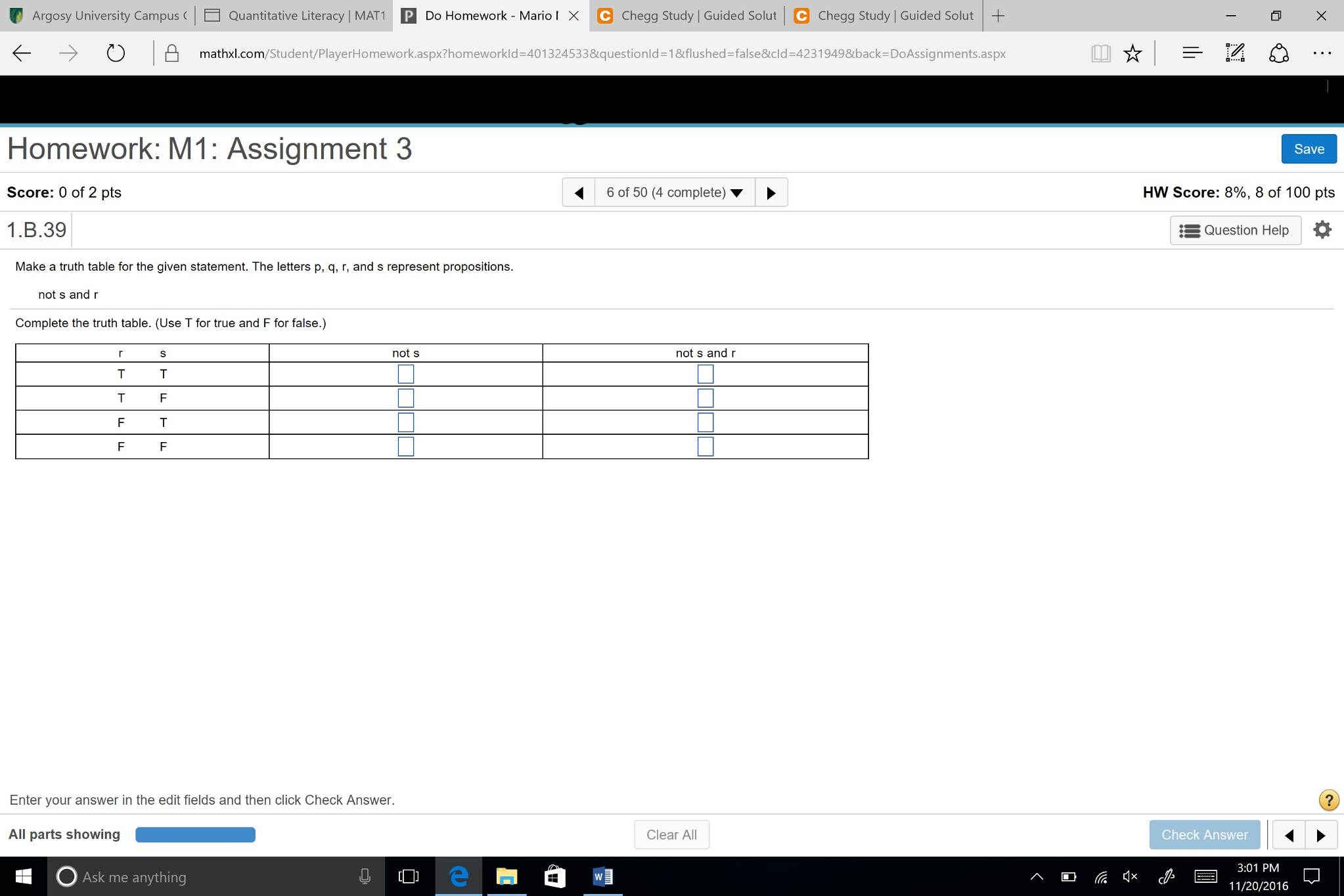 Solved Make a truth table for the given statement. The | Chegg.com